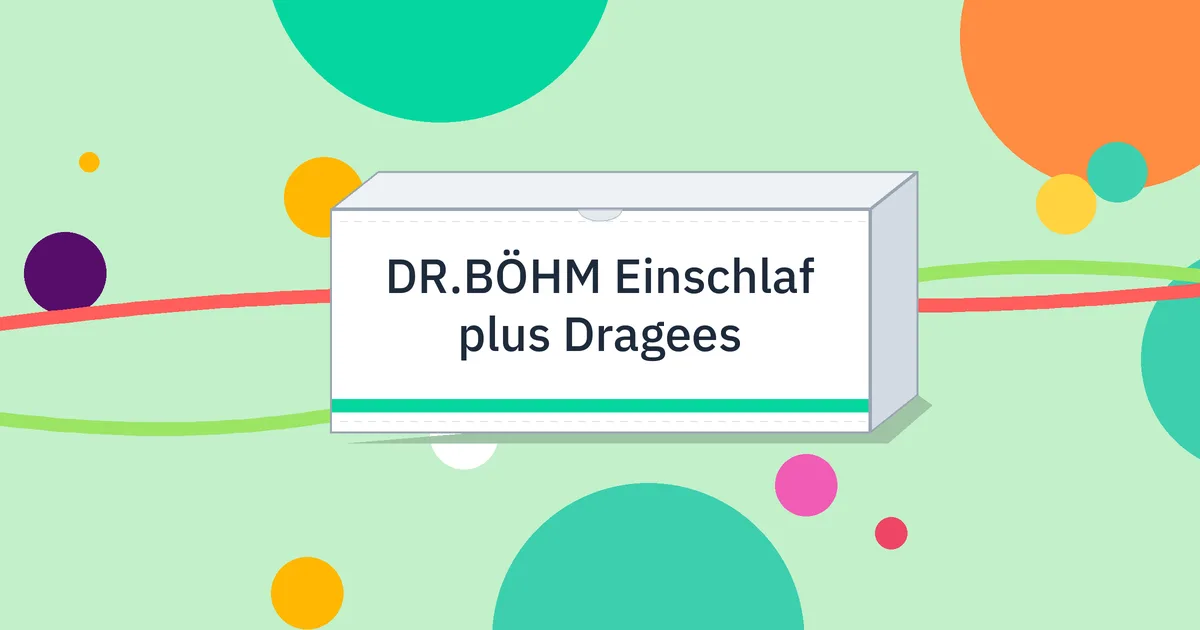 Symbolbild: Packung mit der Aufschrift DR.BÖHM Einschlaf plus Dragees (PZN 16791009) – Verfügbarkeit und Bezug in Apotheken in Frankfurt am Main