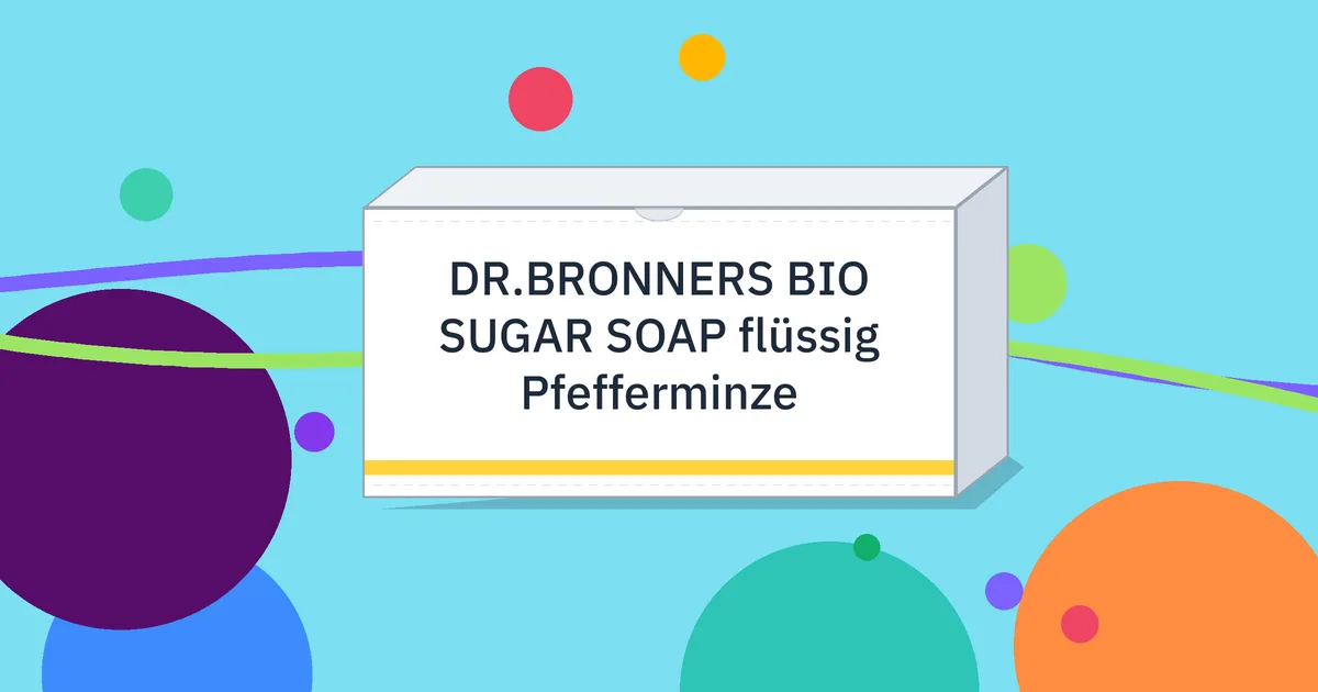 Symbolbild: Packung mit der Aufschrift DR.BRONNERS BIO SUGAR SOAP flüssig Pfefferminze (PZN 19242042) – Verfügbarkeit und Bezug in Apotheken in Frankfurt am Main