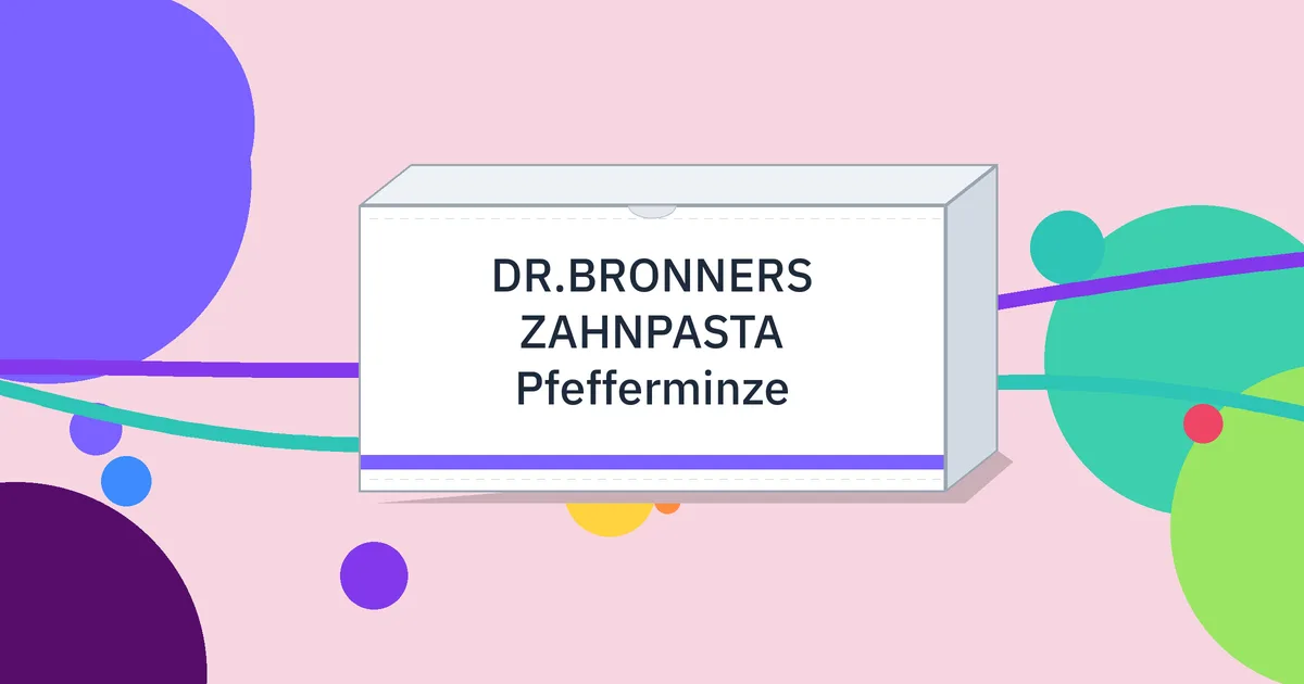 Symbolbild: Packung mit der Aufschrift DR.BRONNERS ZAHNPASTA Pfefferminze (PZN 19242208) – Verfügbarkeit und Bezug in Apotheken in Frankfurt am Main
