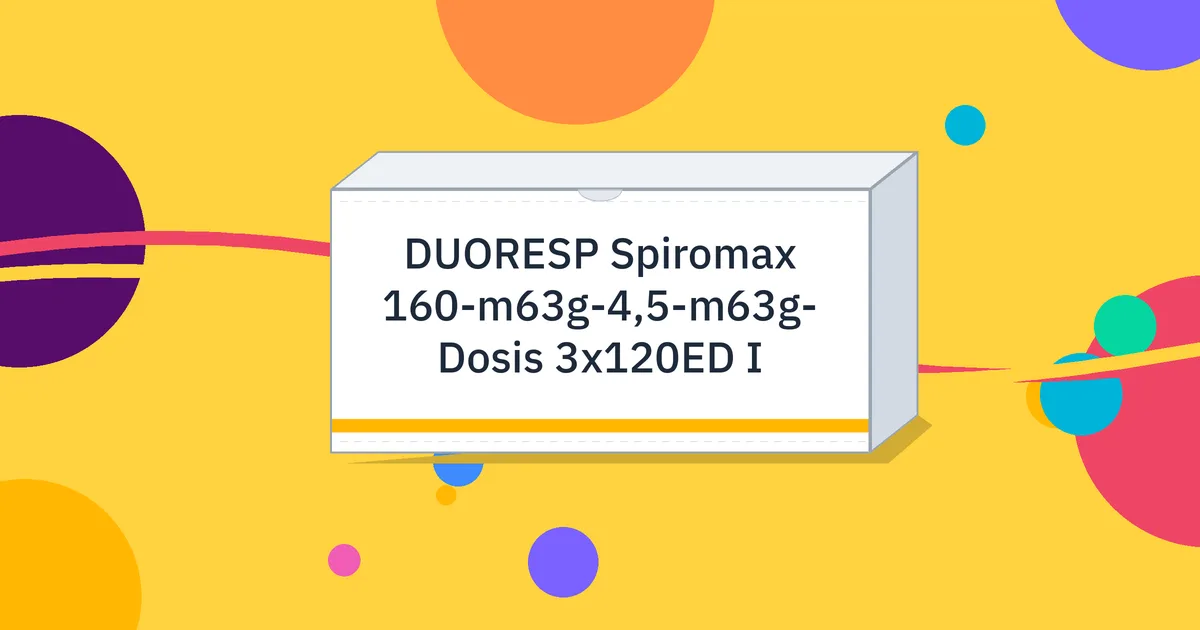 Symbolbild: Packung mit der Aufschrift DUORESP Spiromax 160-m63g-4,5-m63g-Dosis 3x120ED I (PZN 10311043) – Verfügbarkeit und Bezug in Apotheken in Frankfurt am Main