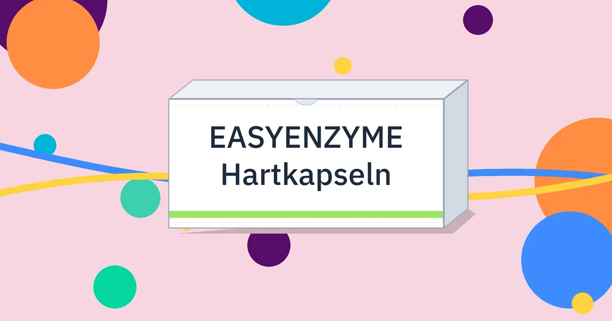 Symbolbild: Packung mit der Aufschrift EASYENZYME Hartkapseln (PZN 19479488) – Verfügbarkeit und Bezug in Apotheken in Frankfurt am Main