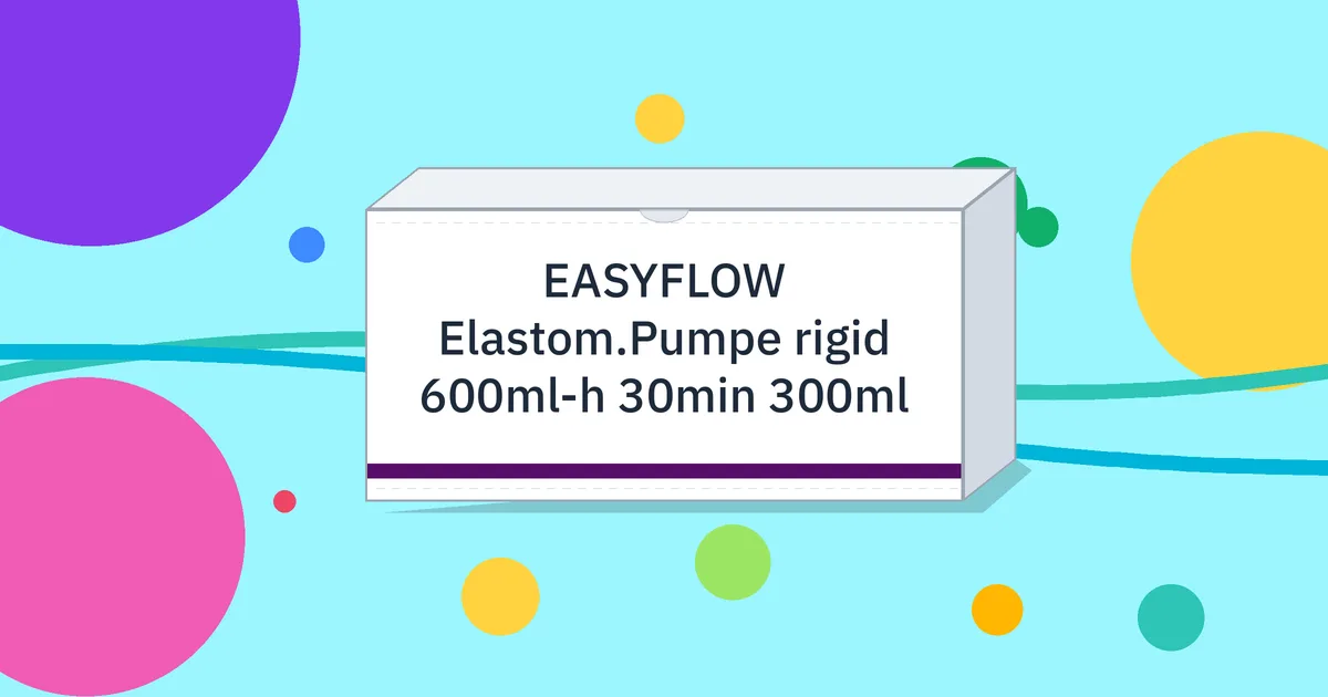 Symbolbild: Packung mit der Aufschrift EASYFLOW Elastom.Pumpe rigid 600ml-h 30min 300ml (PZN 19262866) – Verfügbarkeit und Bezug in Apotheken in Frankfurt am Main