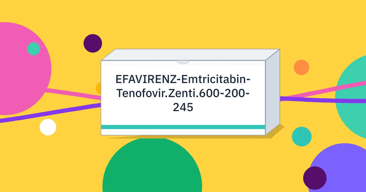 Symbolbild: Packung mit der Aufschrift EFAVIRENZ-Emtricitabin-Tenofovir.Zenti.600-200-245 (PZN 16133832) – Verfügbarkeit und Bezug in Apotheken in Frankfurt am Main