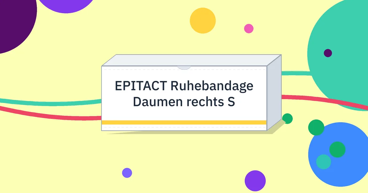 Symbolbild: Packung mit der Aufschrift EPITACT Ruhebandage Daumen rechts S (PZN 14290243) – Verfügbarkeit und Bezug in Apotheken in Frankfurt am Main