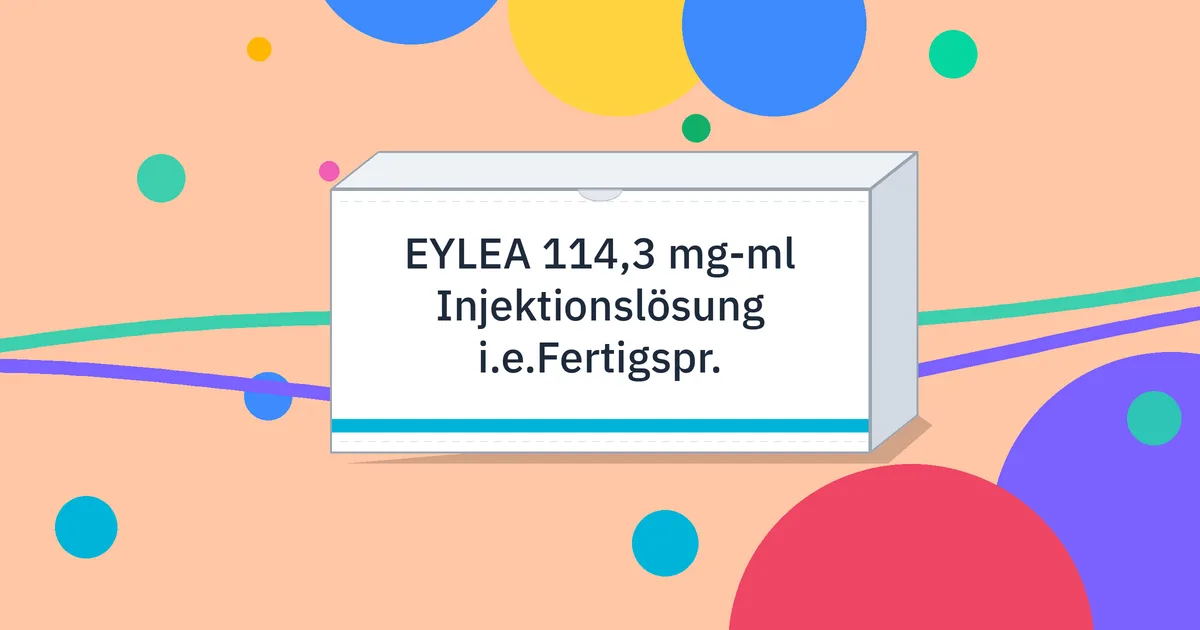 Symbolbild: Packung mit der Aufschrift EYLEA 114,3 mg-ml Injektionslösung i.e.Fertigspr. (PZN 19093582) – Verfügbarkeit und Bezug in Apotheken in Frankfurt am Main