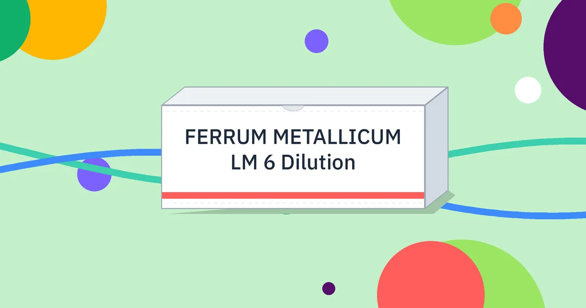 Symbolbild: Packung mit der Aufschrift FERRUM METALLICUM LM 6 Dilution (PZN 06921505) – Verfügbarkeit und Bezug in Apotheken in Frankfurt am Main