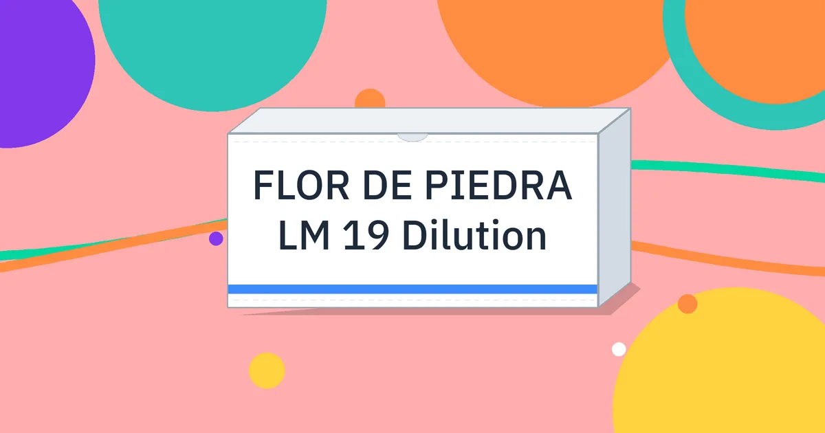 Symbolbild: Packung mit der Aufschrift FLOR DE PIEDRA LM 19 Dilution (PZN 13489362) – Verfügbarkeit und Bezug in Apotheken in Frankfurt am Main