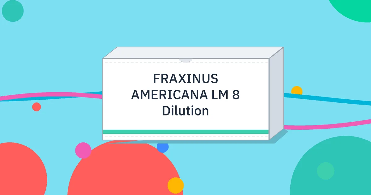 Symbolbild: Packung mit der Aufschrift FRAXINUS AMERICANA LM 8 Dilution (PZN 13491519) – Verfügbarkeit und Bezug in Apotheken in Frankfurt am Main