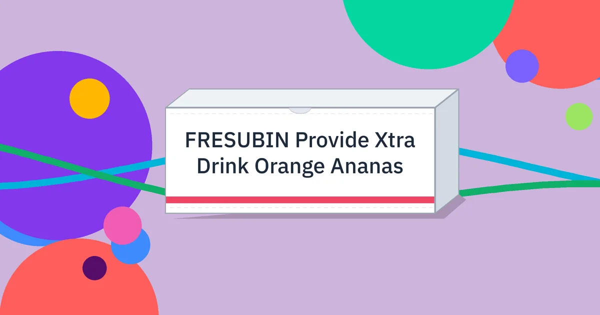 Symbolbild: Packung mit der Aufschrift FRESUBIN Provide Xtra Drink Orange Ananas (PZN 19468473) – Verfügbarkeit und Bezug in Apotheken in Frankfurt am Main