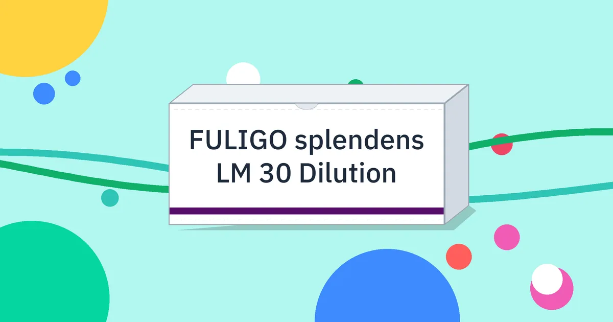 Symbolbild: Packung mit der Aufschrift FULIGO splendens LM 30 Dilution (PZN 13493642) – Verfügbarkeit und Bezug in Apotheken in Frankfurt am Main