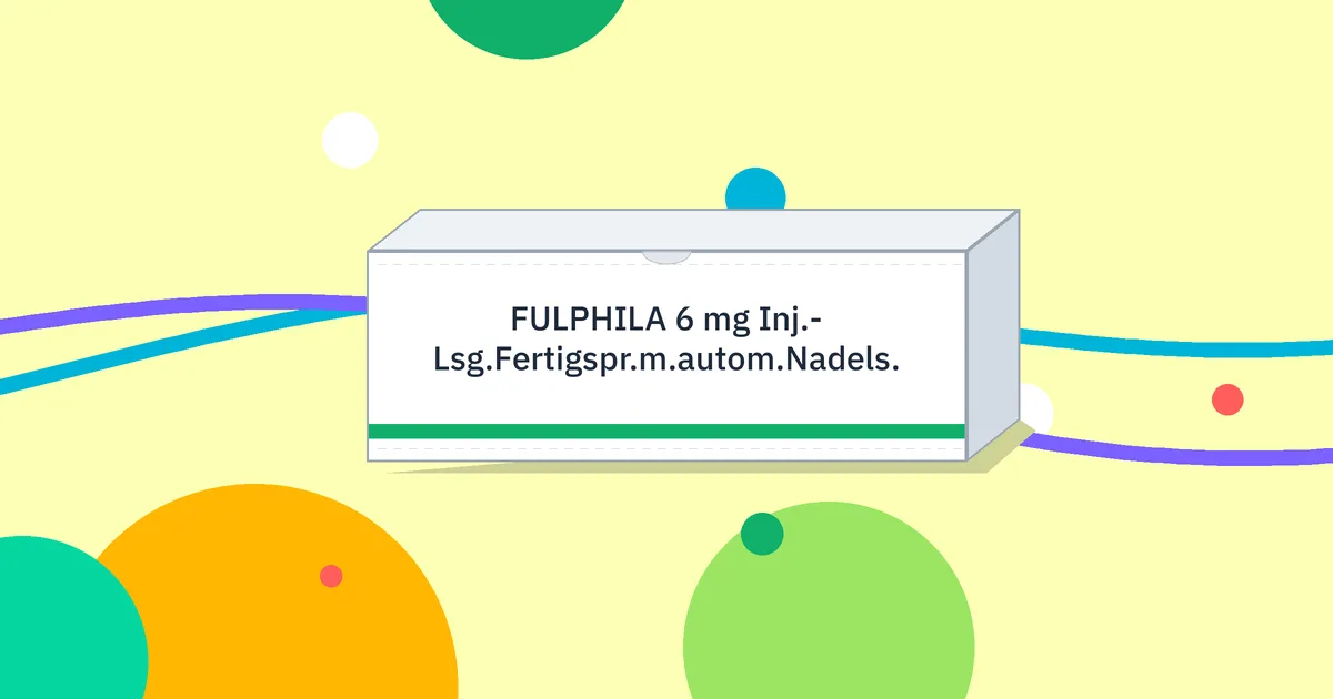 Symbolbild: Packung mit der Aufschrift FULPHILA 6 mg Inj.-Lsg.Fertigspr.m.autom.Nadels. (PZN 16838395) – Verfügbarkeit und Bezug in Apotheken in Frankfurt am Main
