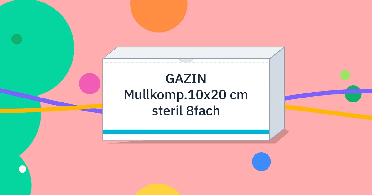 Symbolbild: Packung mit der Aufschrift GAZIN Mullkomp.10x20 cm steril 8fach (PZN 19999213) – Verfügbarkeit und Bezug in Apotheken in Frankfurt am Main