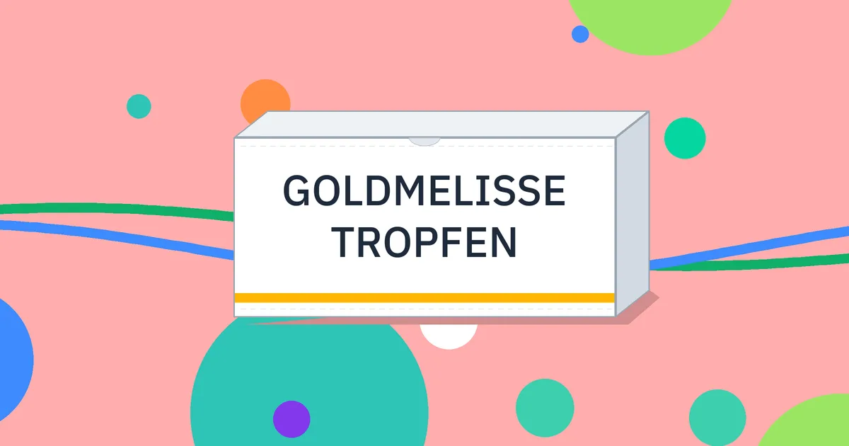Symbolbild: Packung mit der Aufschrift GOLDMELISSE TROPFEN (PZN 14283183) – Verfügbarkeit und Bezug in Apotheken in Frankfurt am Main