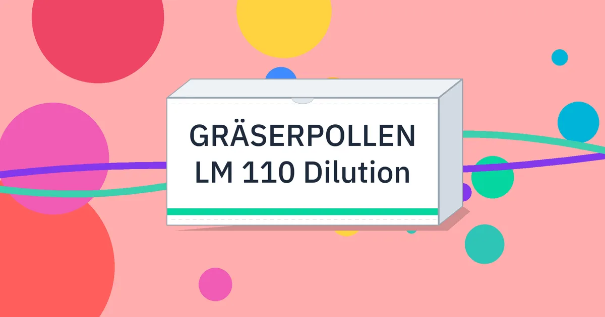 Symbolbild: Packung mit der Aufschrift GRÄSERPOLLEN LM 110 Dilution (PZN 12882442) – Verfügbarkeit und Bezug in Apotheken in Frankfurt am Main