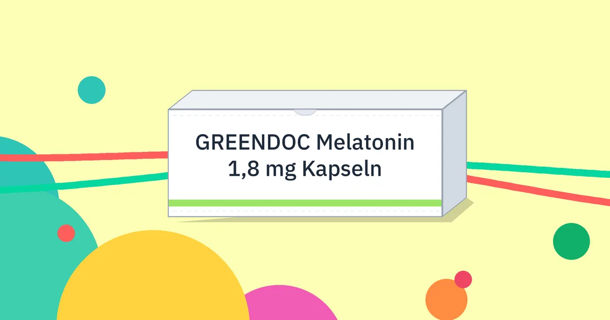 Symbolbild: Packung mit der Aufschrift GREENDOC Melatonin 1,8 mg Kapseln (PZN 18270734) – Verfügbarkeit und Bezug in Apotheken in Frankfurt am Main