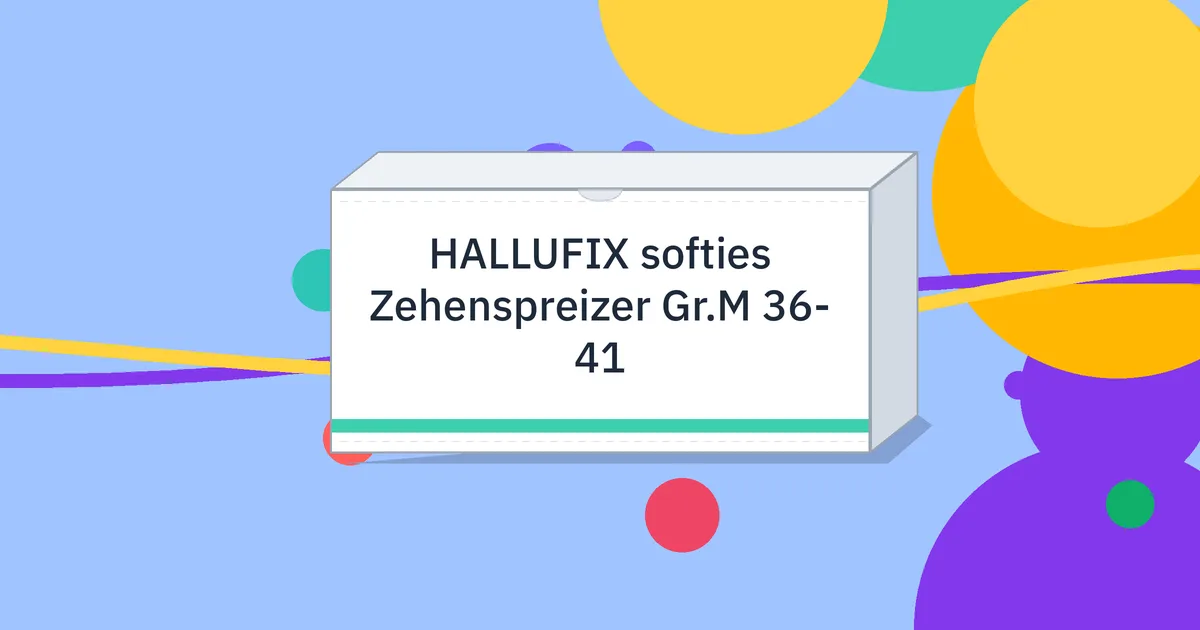 Symbolbild: Packung mit der Aufschrift HALLUFIX softies Zehenspreizer Gr.M 36-41 (PZN 09770254) – Verfügbarkeit und Bezug in Apotheken in Frankfurt am Main