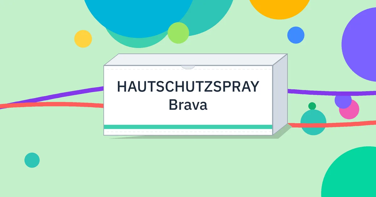 Symbolbild: Packung mit der Aufschrift HAUTSCHUTZSPRAY Brava (PZN 01325307) – Verfügbarkeit und Bezug in Apotheken in Frankfurt am Main