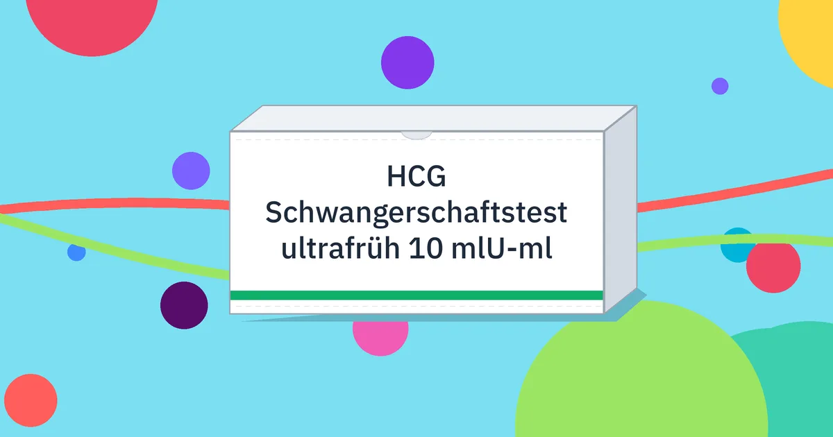Symbolbild: Packung mit der Aufschrift HCG Schwangerschaftstest ultrafrüh 10 mlU-ml (PZN 18849109) – Verfügbarkeit und Bezug in Apotheken in Frankfurt am Main