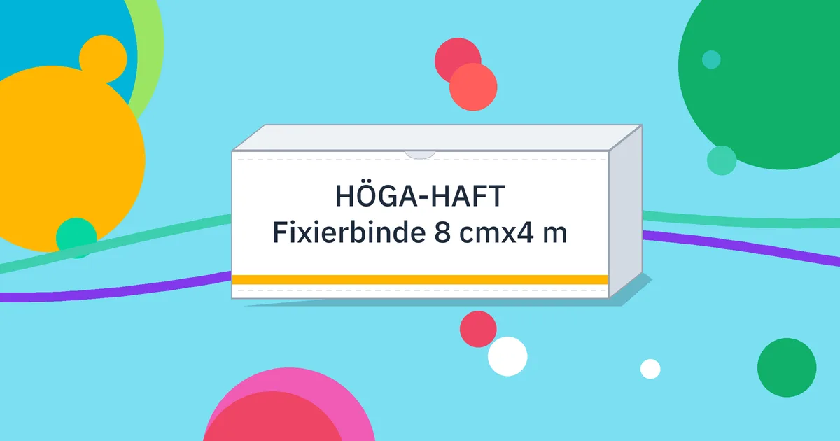 Symbolbild: Packung mit der Aufschrift HÖGA-HAFT Fixierbinde 8 cmx4 m (PZN 04401084) – Verfügbarkeit und Bezug in Apotheken in Frankfurt am Main