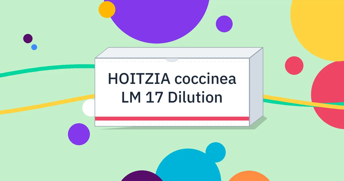 Symbolbild: Packung mit der Aufschrift HOITZIA coccinea LM 17 Dilution (PZN 13554473) – Verfügbarkeit und Bezug in Apotheken in Frankfurt am Main