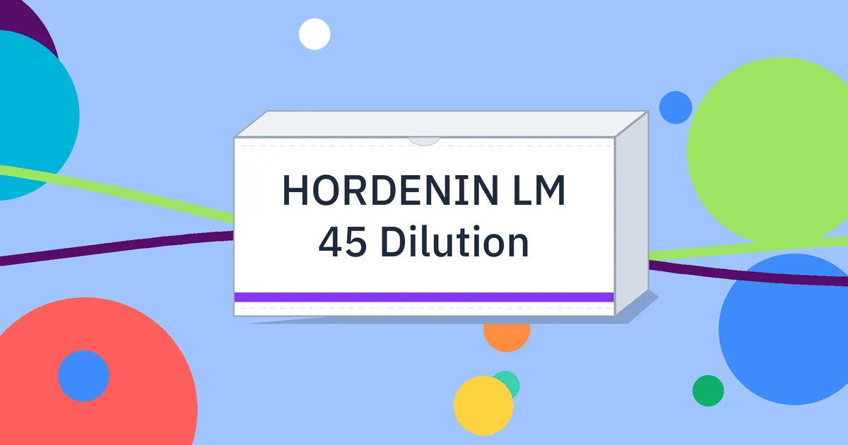 Symbolbild: Packung mit der Aufschrift HORDENIN LM 45 Dilution (PZN 13555604) – Verfügbarkeit und Bezug in Apotheken in Frankfurt am Main