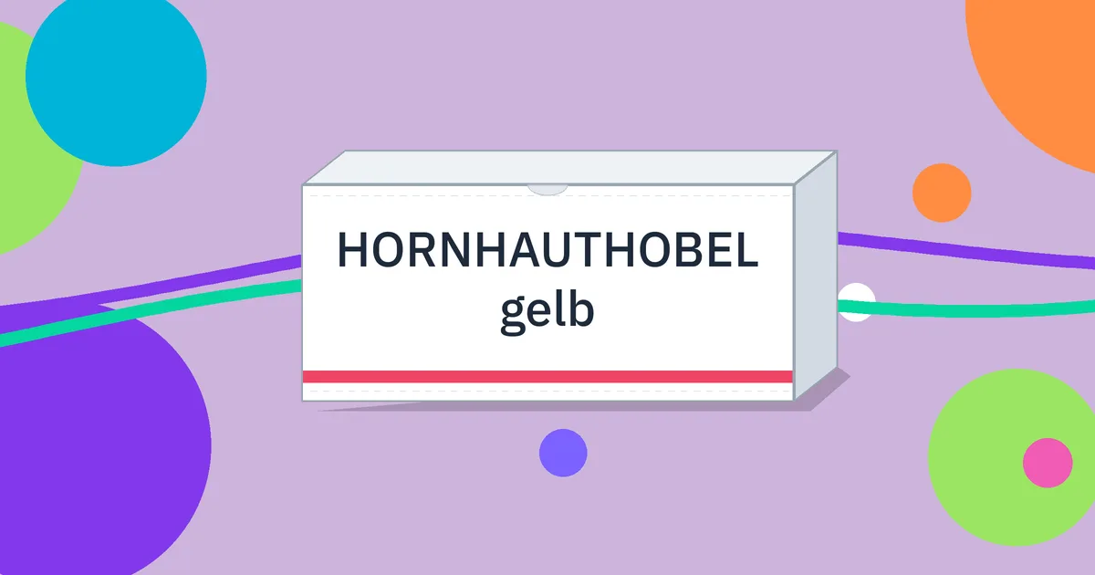 Symbolbild: Packung mit der Aufschrift HORNHAUTHOBEL gelb (PZN 01525673) – Verfügbarkeit und Bezug in Apotheken in Frankfurt am Main