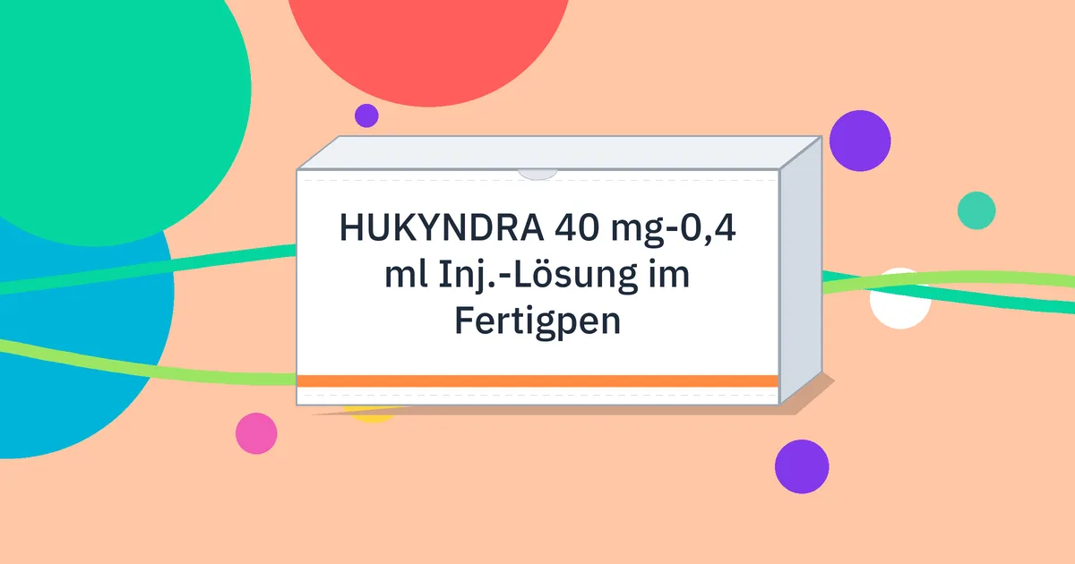 Symbolbild: Packung mit der Aufschrift HUKYNDRA 40 mg-0,4 ml Inj.-Lösung im Fertigpen (PZN 19370314) – Verfügbarkeit und Bezug in Apotheken in Frankfurt am Main