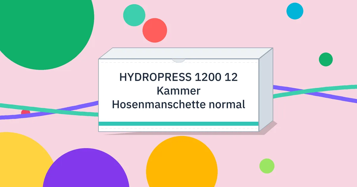 Symbolbild: Packung mit der Aufschrift HYDROPRESS 1200 12 Kammer Hosenmanschette normal (PZN 02328414) – Verfügbarkeit und Bezug in Apotheken in Frankfurt am Main