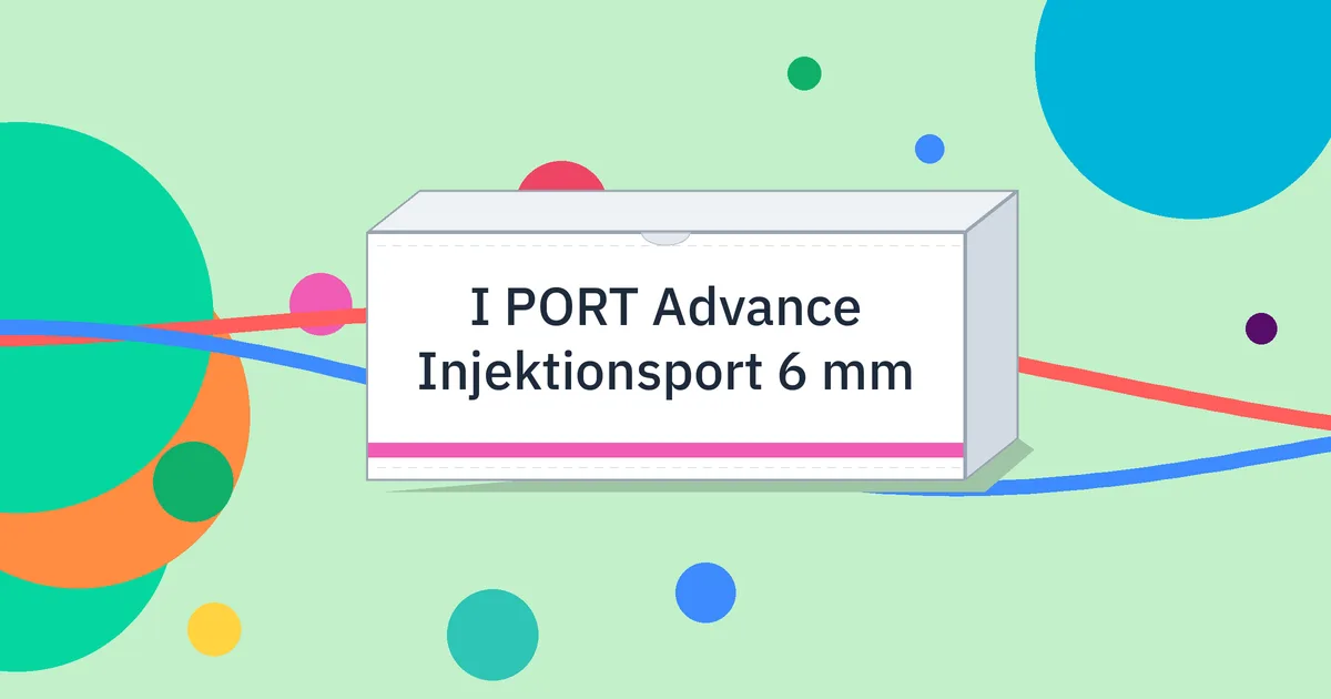 Symbolbild: Packung mit der Aufschrift I PORT Advance Injektionsport 6 mm (PZN 10010235) – Verfügbarkeit und Bezug in Apotheken in Frankfurt am Main