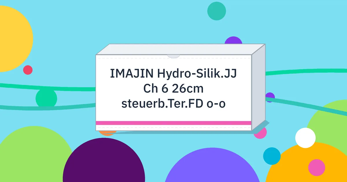 Symbolbild: Packung mit der Aufschrift IMAJIN Hydro-Silik.JJ Ch 6 26cm steuerb.Ter.FD o-o (PZN 17999025) – Verfügbarkeit und Bezug in Apotheken in Frankfurt am Main