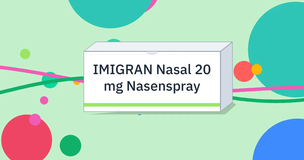 Symbolbild: Packung mit der Aufschrift IMIGRAN Nasal 20 mg Nasenspray (PZN 08602425) – Verfügbarkeit und Bezug in Apotheken in Frankfurt am Main