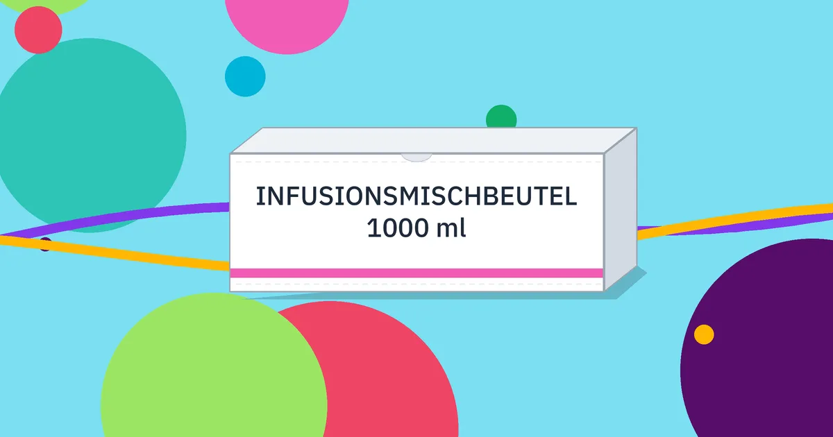 Symbolbild: Packung mit der Aufschrift INFUSIONSMISCHBEUTEL 1000 ml (PZN 19503583) – Verfügbarkeit und Bezug in Apotheken in Frankfurt am Main
