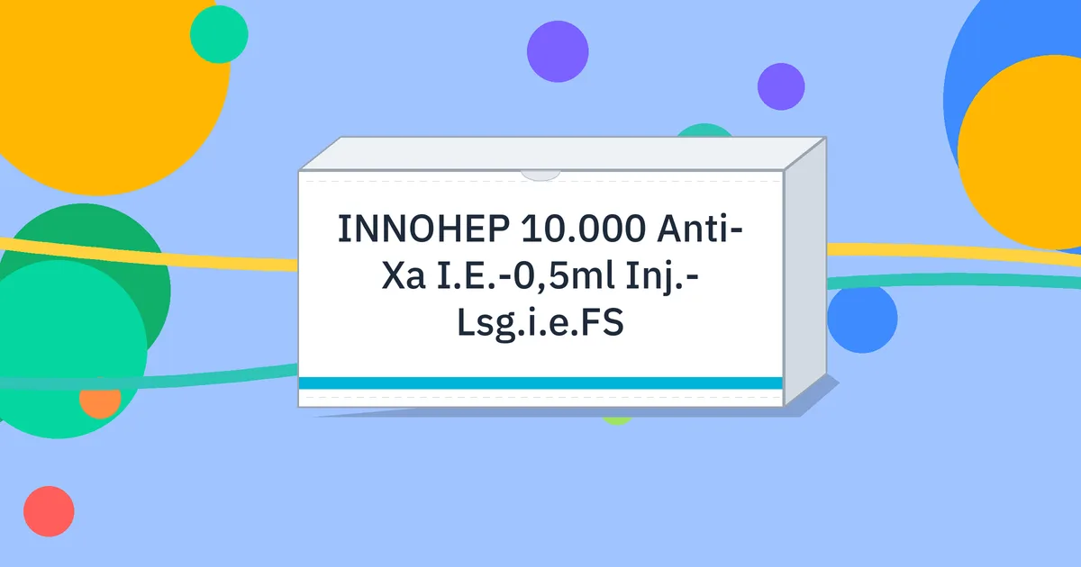 Symbolbild: Packung mit der Aufschrift INNOHEP 10.000 Anti-Xa I.E.-0,5ml Inj.-Lsg.i.e.FS (PZN 14022850) – Verfügbarkeit und Bezug in Apotheken in Frankfurt am Main