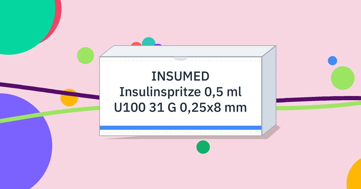 Symbolbild: Packung mit der Aufschrift INSUMED Insulinspritze 0,5 ml U100 31 G 0,25x8 mm (PZN 09666568) – Verfügbarkeit und Bezug in Apotheken in Frankfurt am Main