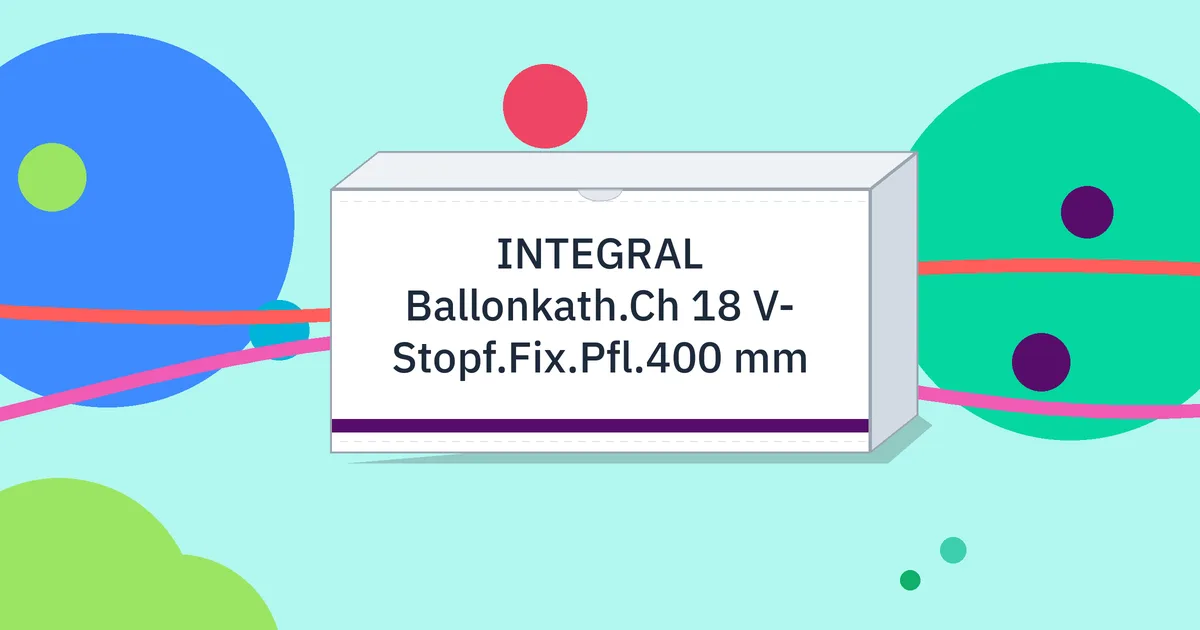 Symbolbild: Packung mit der Aufschrift INTEGRAL Ballonkath.Ch 18 V-Stopf.Fix.Pfl.400 mm (PZN 00794017) – Verfügbarkeit und Bezug in Apotheken in Frankfurt am Main