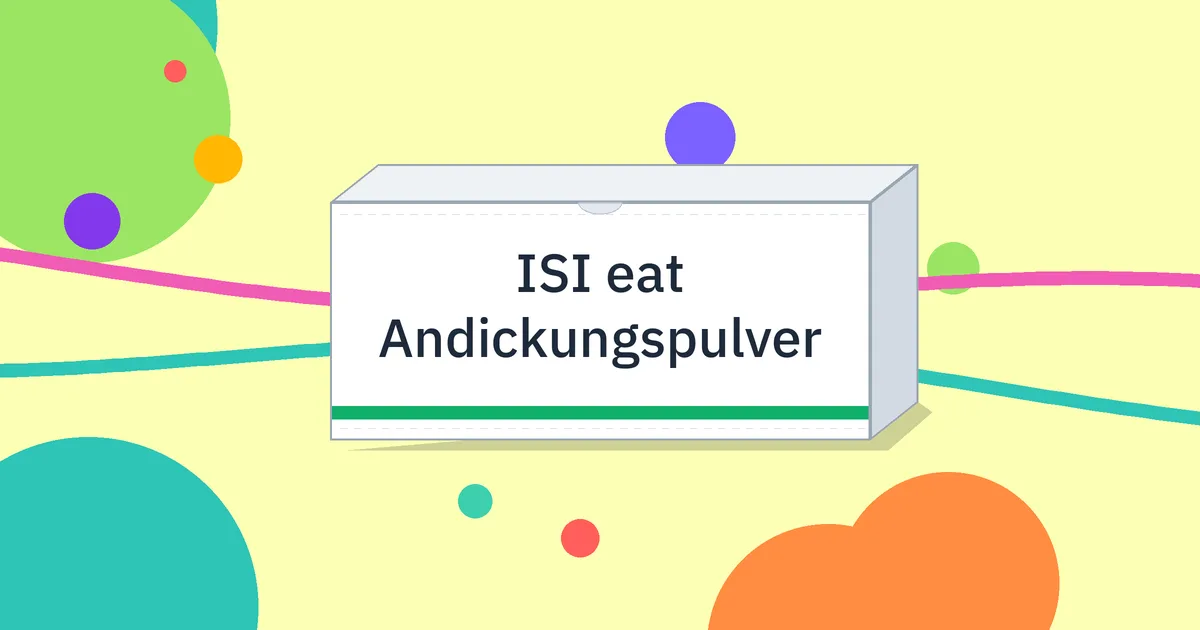 Symbolbild: Packung mit der Aufschrift ISI eat Andickungspulver (PZN 20095327) – Verfügbarkeit und Bezug in Apotheken in Frankfurt am Main