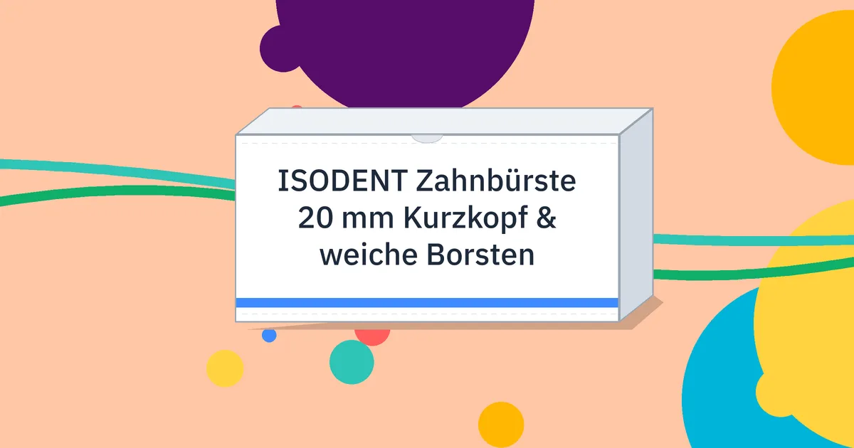 Symbolbild: Packung mit der Aufschrift ISODENT Zahnbürste 20 mm Kurzkopf & weiche Borsten (PZN 11129464) – Verfügbarkeit und Bezug in Apotheken in Frankfurt am Main