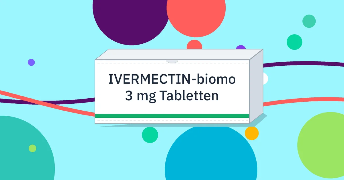 Symbolbild: Packung mit der Aufschrift IVERMECTIN-biomo 3 mg Tabletten (PZN 18906876) – Verfügbarkeit und Bezug in Apotheken in Frankfurt am Main