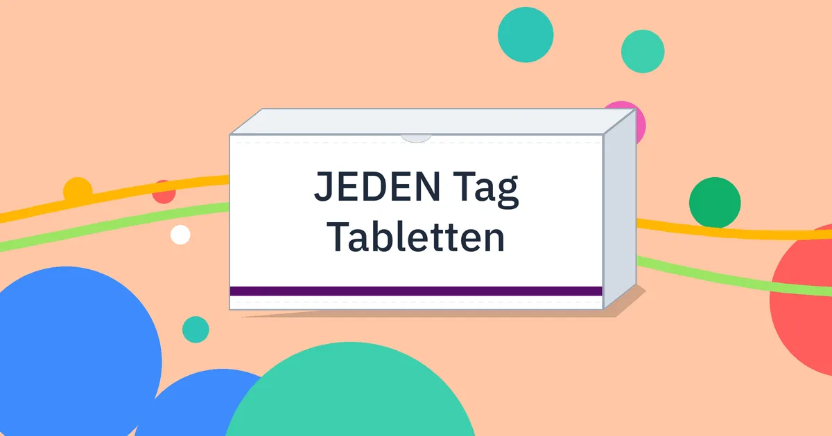 Symbolbild: Packung mit der Aufschrift JEDEN Tag Tabletten (PZN 17965368) – Verfügbarkeit und Bezug in Apotheken in Frankfurt am Main