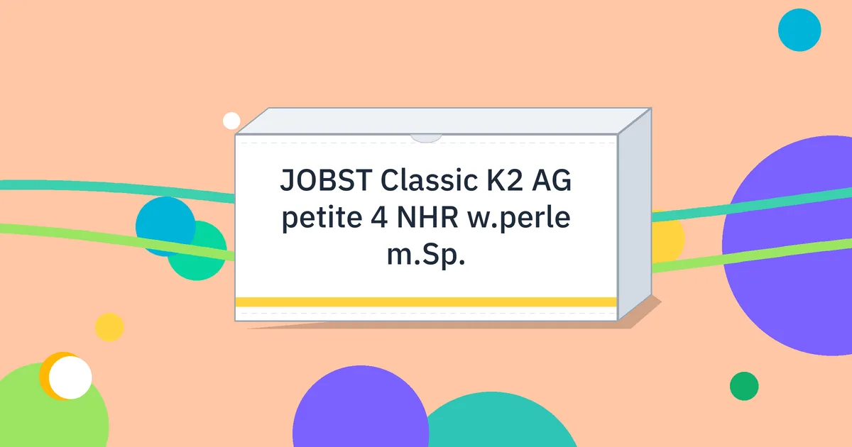 Symbolbild: Packung mit der Aufschrift JOBST Classic K2 AG petite 4 NHR w.perle m.Sp. (PZN 10728174) – Verfügbarkeit und Bezug in Apotheken in Frankfurt am Main