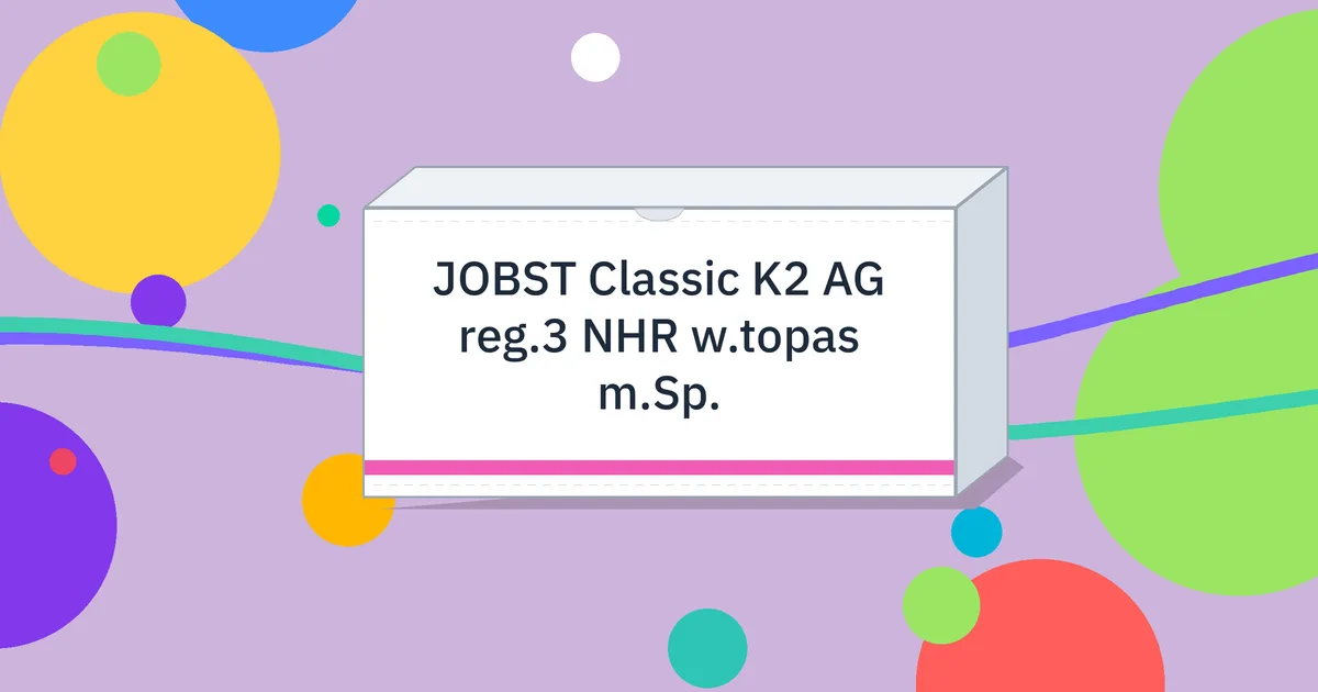 Symbolbild: Packung mit der Aufschrift JOBST Classic K2 AG reg.3 NHR w.topas m.Sp. (PZN 13063717) – Verfügbarkeit und Bezug in Apotheken in Frankfurt am Main