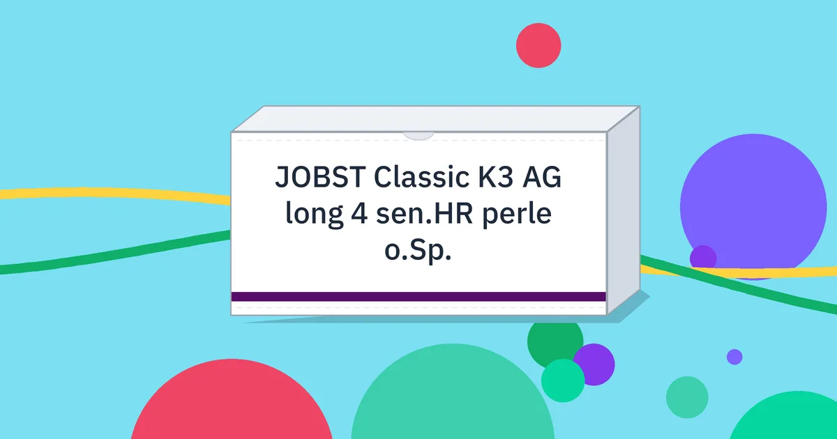 Symbolbild: Packung mit der Aufschrift JOBST Classic K3 AG long 4 sen.HR perle o.Sp. (PZN 17957914) – Verfügbarkeit und Bezug in Apotheken in Frankfurt am Main