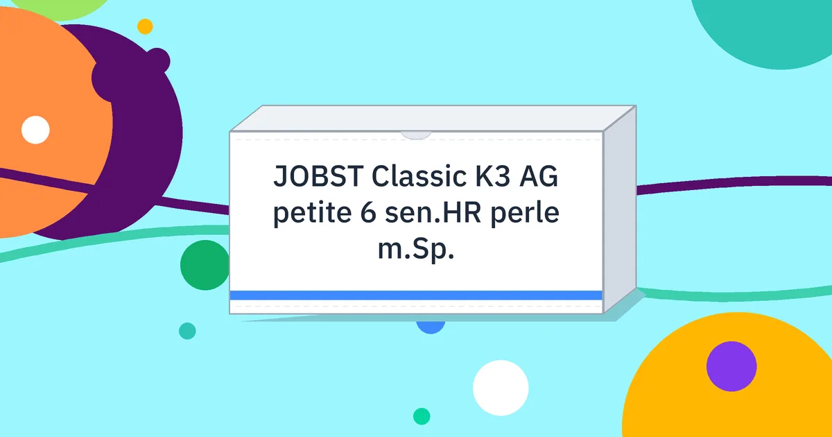 Symbolbild: Packung mit der Aufschrift JOBST Classic K3 AG petite 6 sen.HR perle m.Sp. (PZN 17956381) – Verfügbarkeit und Bezug in Apotheken in Frankfurt am Main