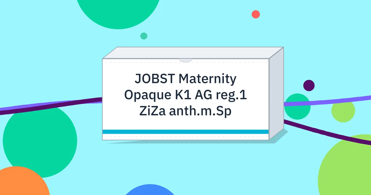 Symbolbild: Packung mit der Aufschrift JOBST Maternity Opaque K1 AG reg.1 ZiZa anth.m.Sp (PZN 15854630) – Verfügbarkeit und Bezug in Apotheken in Frankfurt am Main