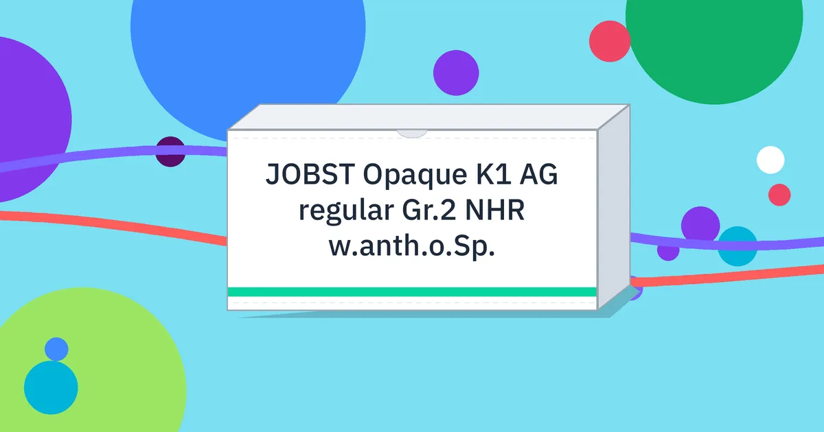 Symbolbild: Packung mit der Aufschrift JOBST Opaque K1 AG regular Gr.2 NHR w.anth.o.Sp. (PZN 16268213) – Verfügbarkeit und Bezug in Apotheken in Frankfurt am Main