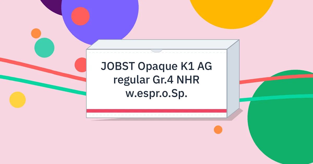 Symbolbild: Packung mit der Aufschrift JOBST Opaque K1 AG regular Gr.4 NHR w.espr.o.Sp. (PZN 16267432) – Verfügbarkeit und Bezug in Apotheken in Frankfurt am Main