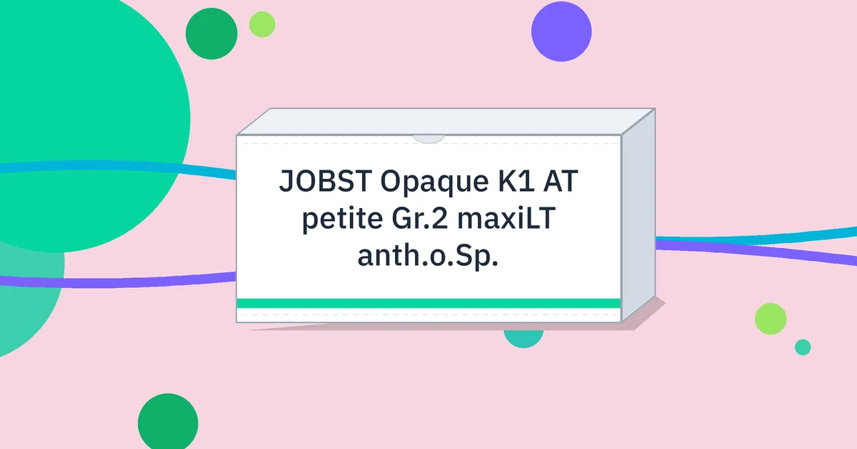 Symbolbild: Packung mit der Aufschrift JOBST Opaque K1 AT petite Gr.2 maxiLT anth.o.Sp. (PZN 16275934) – Verfügbarkeit und Bezug in Apotheken in Frankfurt am Main