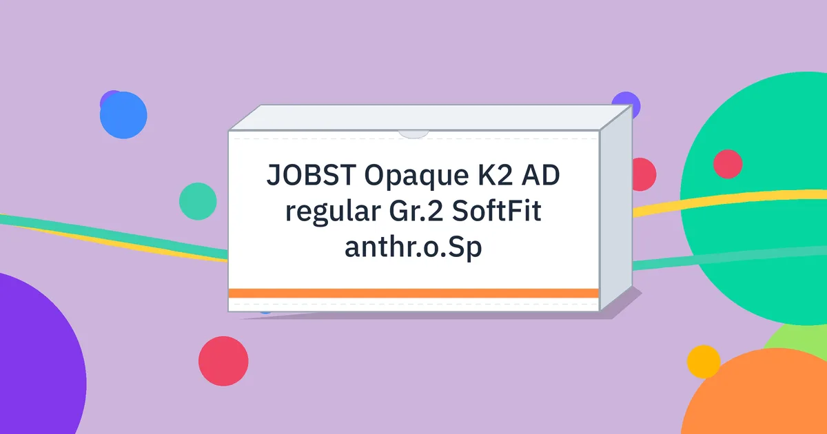 Symbolbild: Packung mit der Aufschrift JOBST Opaque K2 AD regular Gr.2 SoftFit anthr.o.Sp (PZN 16277318) – Verfügbarkeit und Bezug in Apotheken in Frankfurt am Main