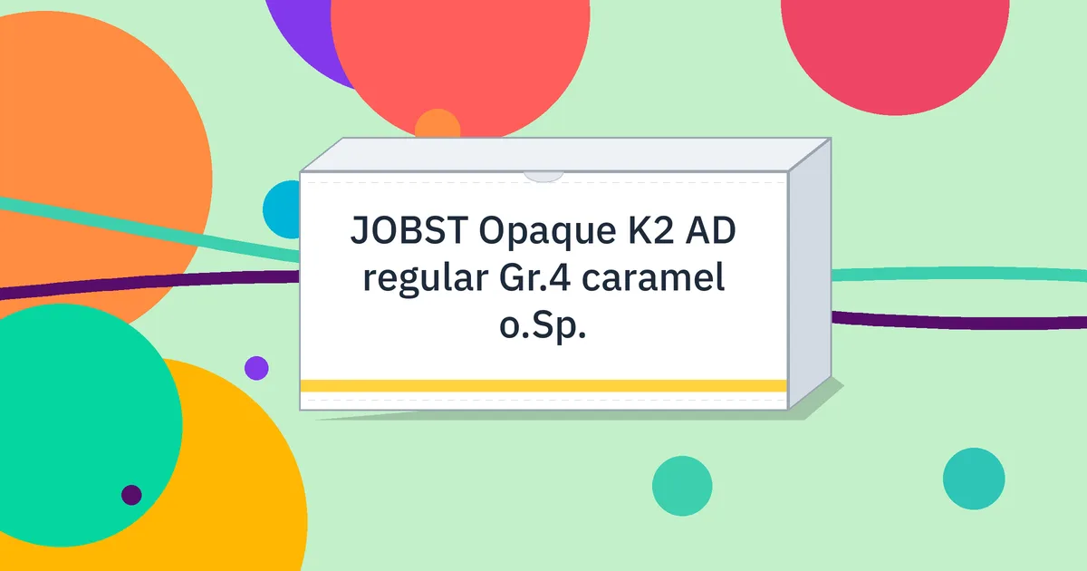 Symbolbild: Packung mit der Aufschrift JOBST Opaque K2 AD regular Gr.4 caramel o.Sp. (PZN 10722616) – Verfügbarkeit und Bezug in Apotheken in Frankfurt am Main