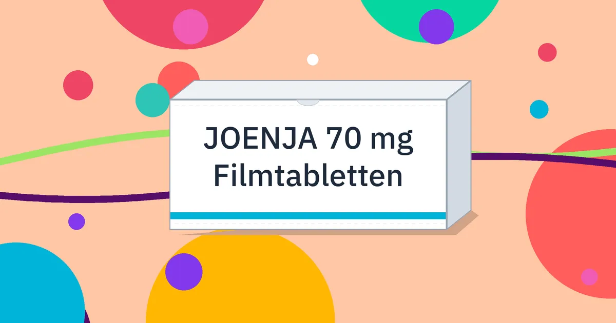 Symbolbild: Packung mit der Aufschrift JOENJA 70 mg Filmtabletten (PZN 18435402) – Verfügbarkeit und Bezug in Apotheken in Frankfurt am Main